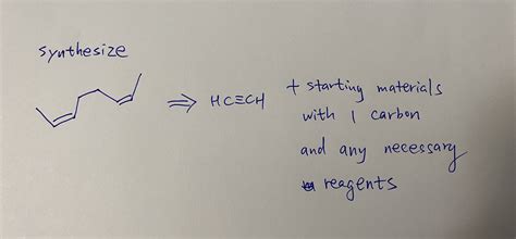 Solved Synthesize HC CH Starting Materialswith I Chegg Com