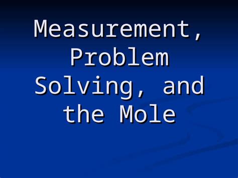 Ppt Measurement Problem Solving And The Mole Measurement Units Common English Metric