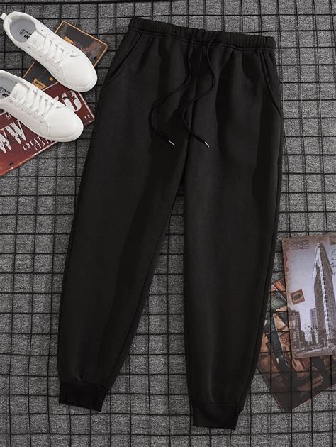 Manfinity Dauomo بناطيل رياضي رباط خصر مبطن حراري للرجال شي إن