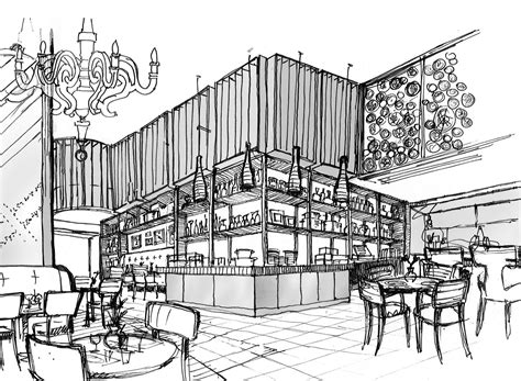 Restaurant Sketch And Design In Dubai