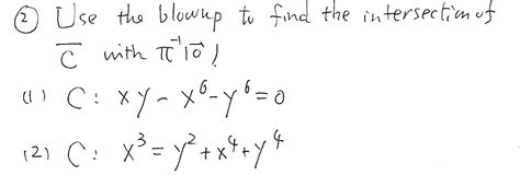 2 Use The Blownp To Find The Intersection Of Cˉ