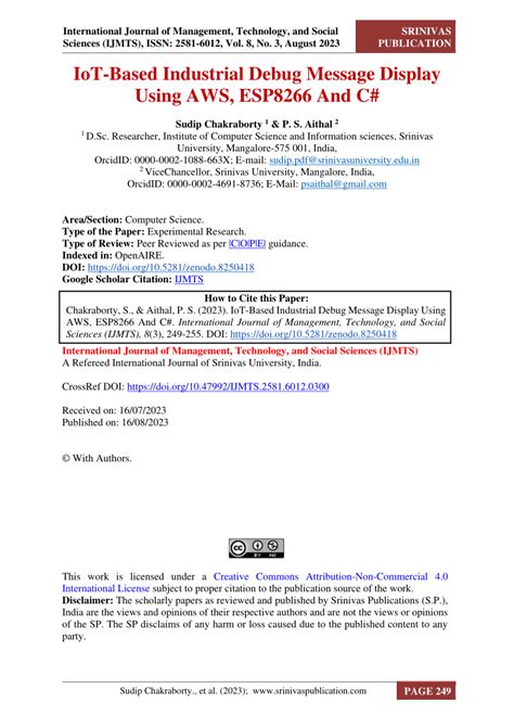 Pdf Iot Based Industrial Debug Message Display Using Aws Esp8266 And C