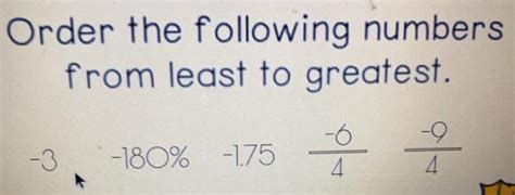 Order The Following Numbers From Least To Greatest 3 Square Frac 7