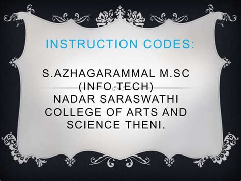 Instruction Codes Pptx