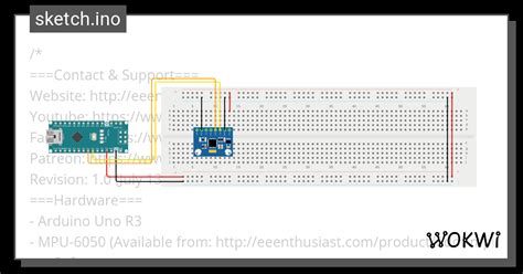 Gyro Accel Wokwi Arduino And ESP Simulator
