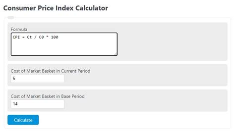 Consumer Price Index Formula