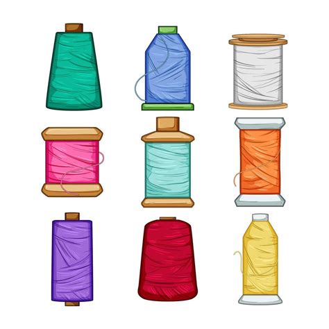 Thread Spool Set Cartoon Illustration 49304316 Vector Art At Vecteezy