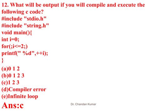 Technical Questions For Interview C Programming Ppt