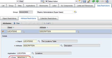 Read Only Fields Attribute Restriction In Security Group Ibm Maximo