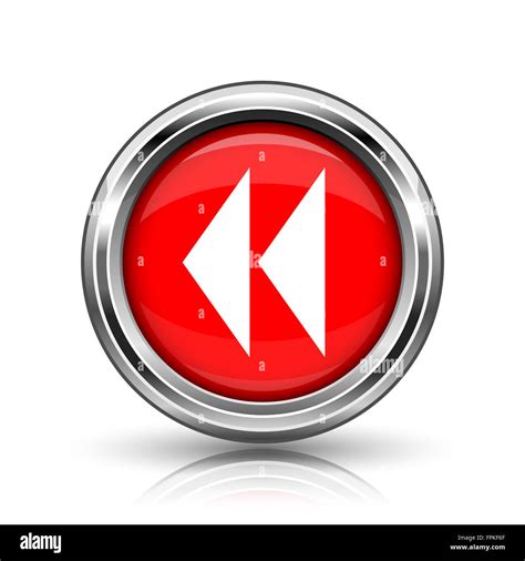 Rewind Icon Shiny Glossy Internet Button On White Background Stock Photo Alamy