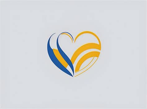 Premium Photo A Heart With Yellow And Blue Lines And A Yellow Heart
