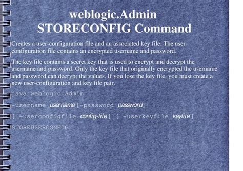 Weblogic Cluster Command Line Ppt