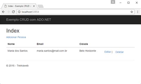 Operações CRUD no ASP NET MVC o ADO NET Blog da TreinaWeb