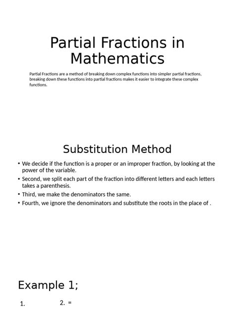 Partial Fractions In Mathematics Pdf