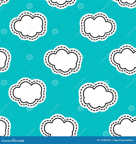 Vector Seamless Pattern In Pop Art Style Clouds Stock Illustration Illustration Of Cute