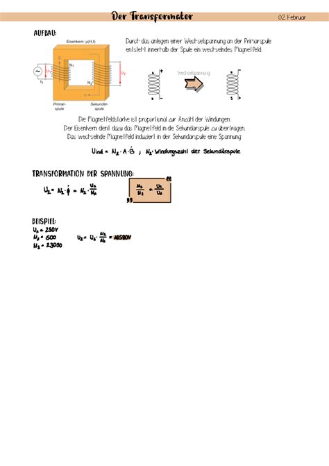 Transformator Hefteintrag Physik Der Transformator Aufbau 02 Februar Durch Das Anlegen