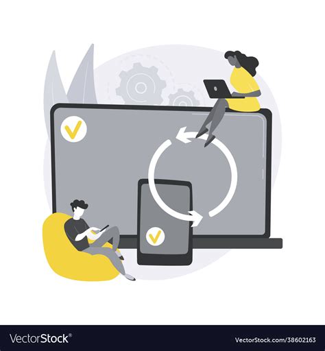 Cross Device Syncing Abstract Concept Royalty Free Vector