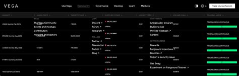navigation underneath lp dashboard table · issue 3646 · vegaprotocol