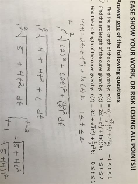 Solved Find The Arc Length Of The Curve Given By Rt Ti