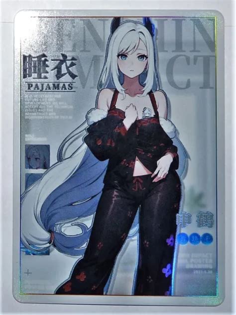 Carte Sexy Girl Manga Mint Holo Prism Waifu Shenhe En Pyjama Genshin Impact Eur Picclick Fr