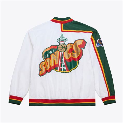 Nba Warm Up Seattle Supersonics 1995 96 White Jacket