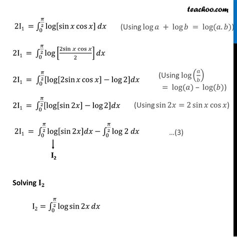 Example 34 Integration Of Log Sin X From 0 To Pi 2 Teachoo