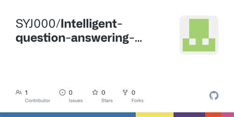 GitHub SYJ Intelligent Question Answering System Based On Knowledge Map