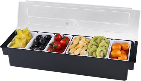 Ice Chilled Condiment Caddy With 6 Containers 6