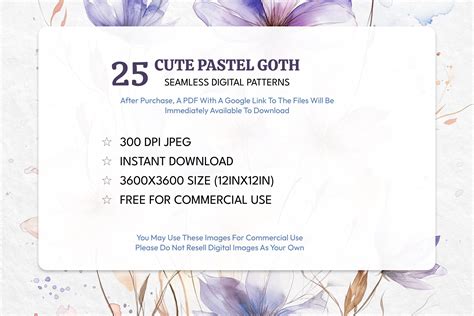 Cute Pastel Goth Pattern Seamless Digital Paper Patterns Cute Fun Prints Backgrounds