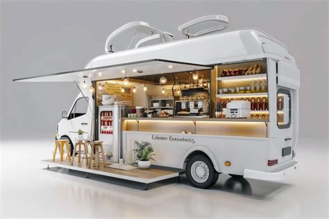 Premium Photo Mobile Gastronomy Vibrant Food Truck Serving Delicious