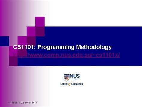 Cs 1101 Programming Methodology Comp Nus