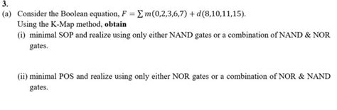 a consider the boolean equation