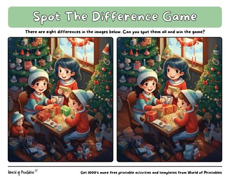Christmas Spot The Difference Games World Of Printables