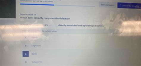 Solved Completed 7 Out Of 16 Questions Save Answers Submit For