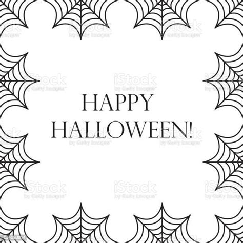 할로윈 거미줄과 텍스트에 대 한 사각형 프레임입니다 디자인 엽서 초대장 포스터에 대 한 템플릿 벡터 일러스트입니다 디자인에 대한 스톡 벡터 아트 및 기타 이미지 Istock