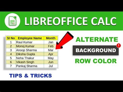 Alternate Colors In Libreoffice Calc How To Apply Color Banded Rows In Libreoffice Calc YouTube