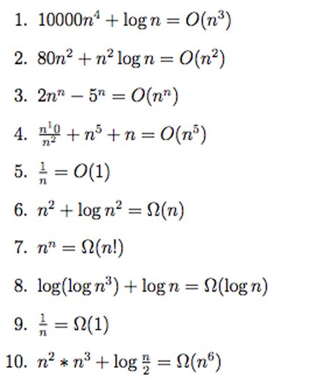 Solved Big O Notation True Or False Questions Are These Chegg