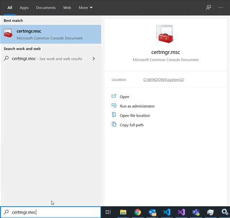 Exporting Windows Certificate