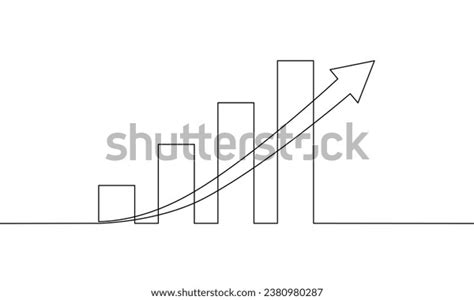 Continuous Line Drawing Graph Arrow Illustration Stock Vector Royalty Free