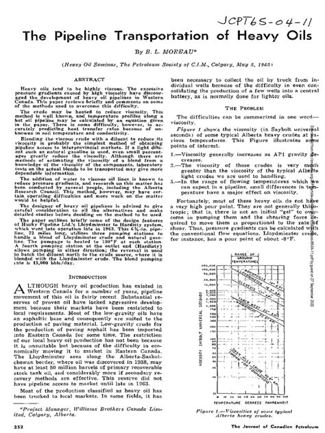The Pipeline Transportation Of Heavy Oils Pdf