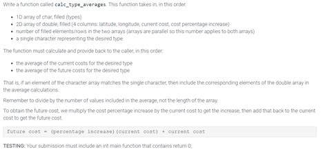 write a function called calc type averages this