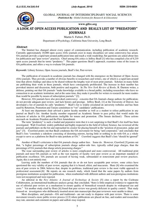 Pdf A Look At Open Access Publication And Bealls List Of Predatory