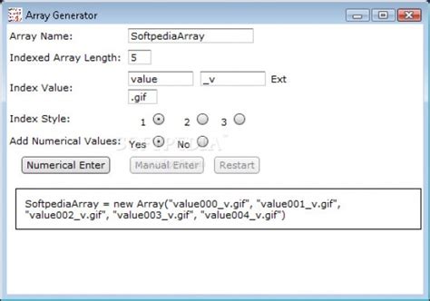 JavaScript Array Generator 1 Download Screenshots