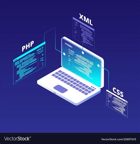 coding concept website development and app software programming with