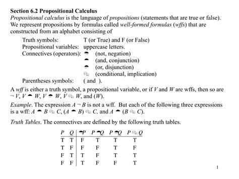 Ppt Section 62 Propositional Calculus Powerpoint Presentation Free