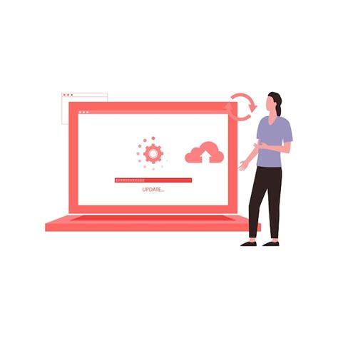Premium Vector The Girl Is Installing System Software