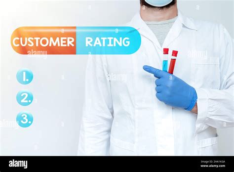 Hand Writing Sign Customer Rating Word For Each Point Of The Customers