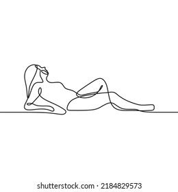 Sexy Female Body Illustration Continuous Drawing เวกเตอรสตอก ปลอดคาลขสทธ