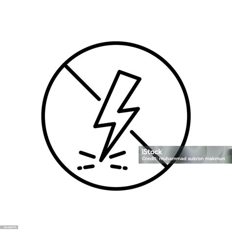 정전기 방지 아이콘 전기로부터의 안전 표면 전하 제거 흰색 배경에 가는 선 기호 편집 가능한 획 벡터 그림 개념에 대한 스톡 벡터 아트 및 기타 이미지 Istock
