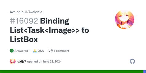 Binding List To Listbox · Avaloniaui Avalonia · Discussion 16092 · Github